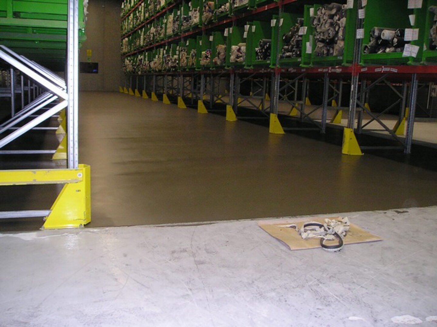 Industrial floor renovation in textile production area