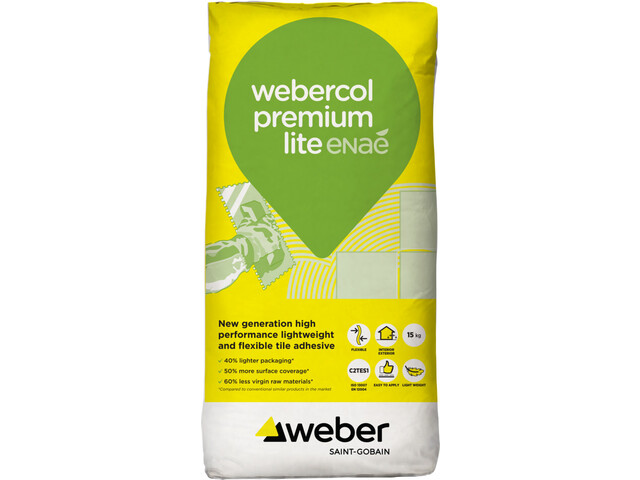 webercol premium lite enaé : Cementitious tile adhesives > Tile fixing ...