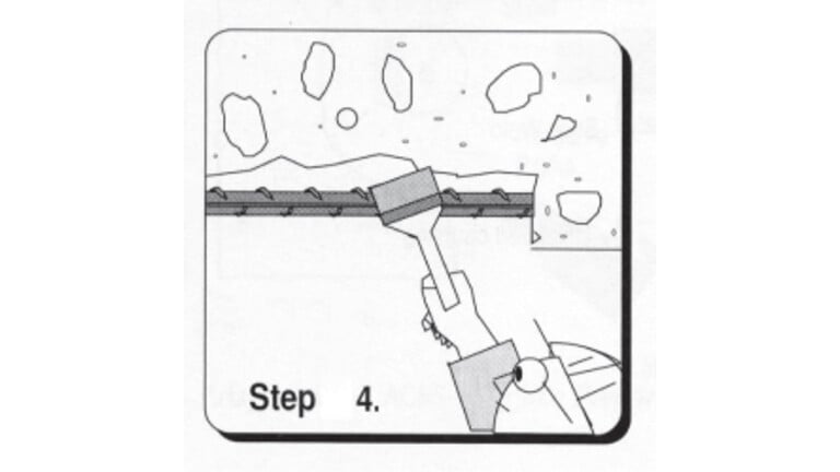 Repair of damage with exposed steel reinforcement